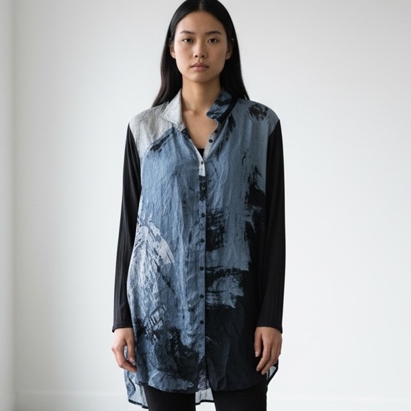 Johnny Was | Tops | Johnny Was Silk Marble Pattern Tunic Blouse | Poshmark